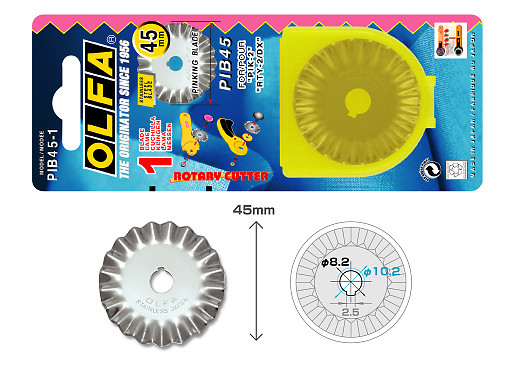 Rotary Cutter Pinking Blade 45mm Olfa - Katipatch Patchwork & Quilting ...